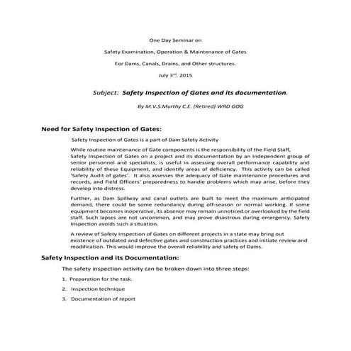 Safety inspection of gates | PDF