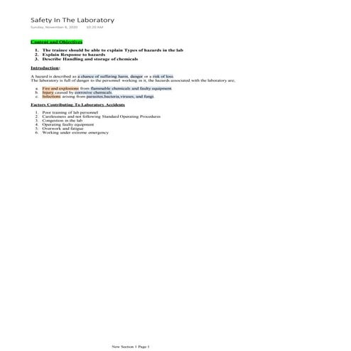 Safety in the laboratory | PDF