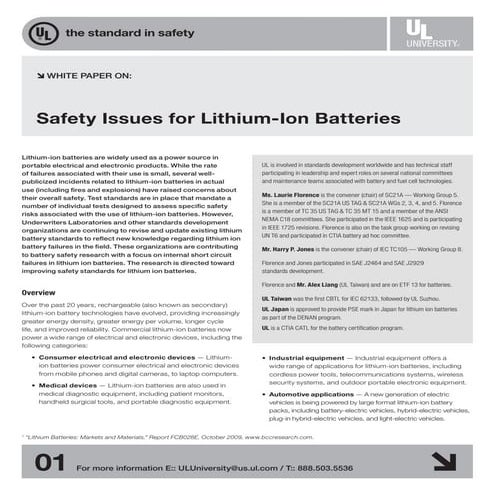 Ul 1642 Standard For Lithium Batteries Recognized Brands | www ...