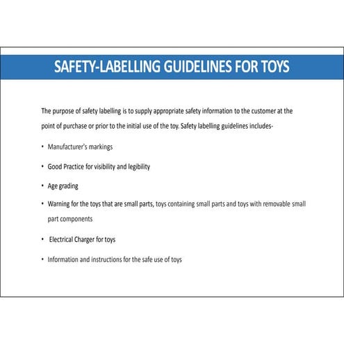 Safety labelling guidlines for toys | PPTX