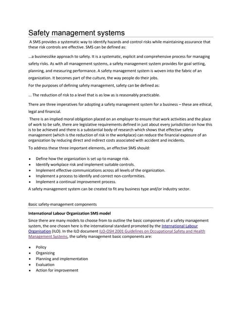 Safety Management System (SMS) International Civil Aviation | PPT