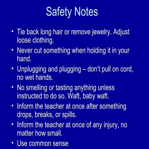 Safety notes | PPT