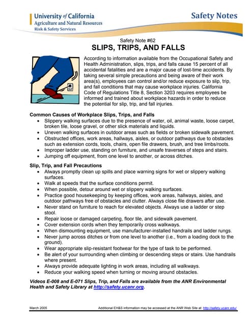 Slips trips and falls training presentation | PPT