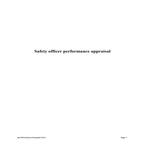 Security officer performance appraisal | DOCX