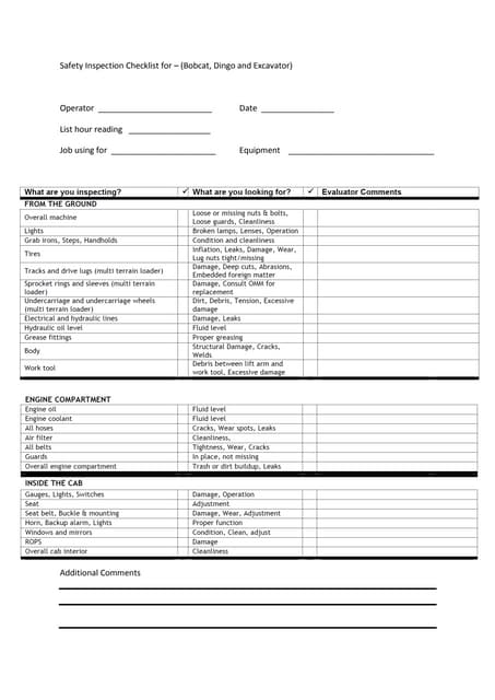 Scissor Lift Pre-Shift Inspection
