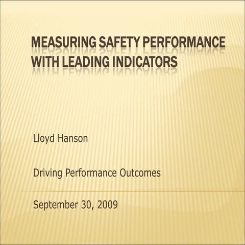Safety Performance Outcomes | PPT