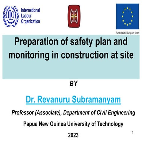 Preparation of safety plan and monitoring in construction at site | PDF ...