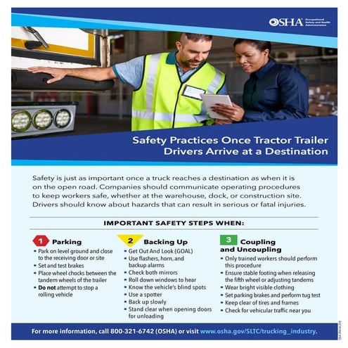 Safety Practices Once Tractor Trailer Drivers Arrive at a Destination | PDF