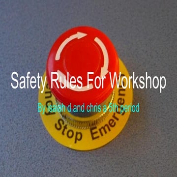 Safety workshop rules to keep you safe and up on the game | PPTX