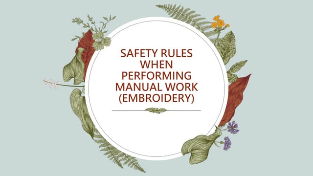 Safety practices while sewing | PPTX