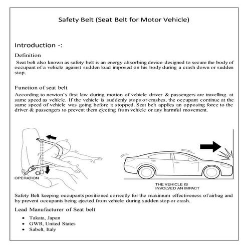 Safety(seat) belt | DOCX