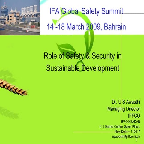 Safety security Role of Safety & Security in Sustainable Development MD ...