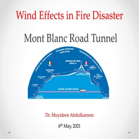 Safety slides on wind effect on fire in a tunnel | PPTX