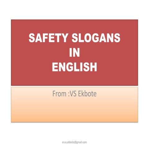 Safety slogans in English | PPSX