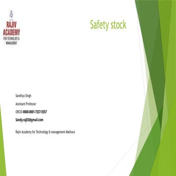 Safety stock.pptx Material management notes | PPTX