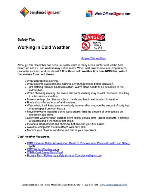 Cold Weather Safety | PDF
