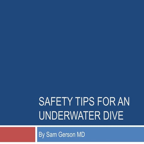 Safety Tips for an Underwater Dive | PPTX