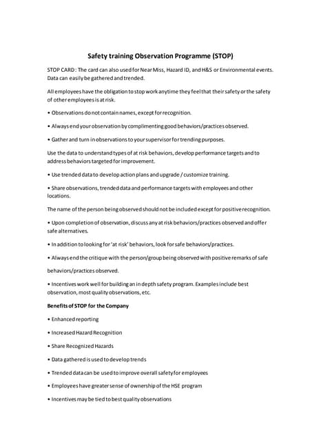 W03 D03 Poster - Safety Observation | PDF