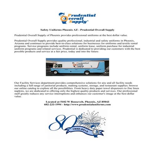 Safety uniforms phoenix az prudential overall supply | PDF