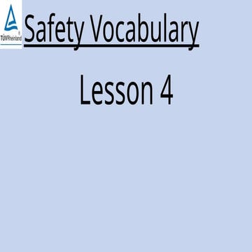 Safety Safety Safety Safety Safety Safety Safety Safety Vocabs lesson ...
