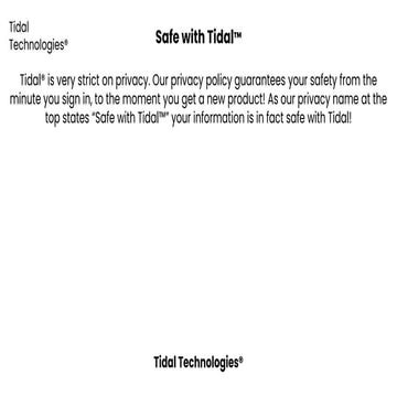 Safe with Tidal™ | PPT