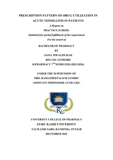 a case study on tonsillitis | PPTX