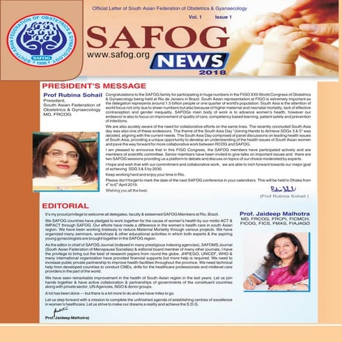 Official Letter of South Asian Federation of Obstetrics & Gyanaecology ...
