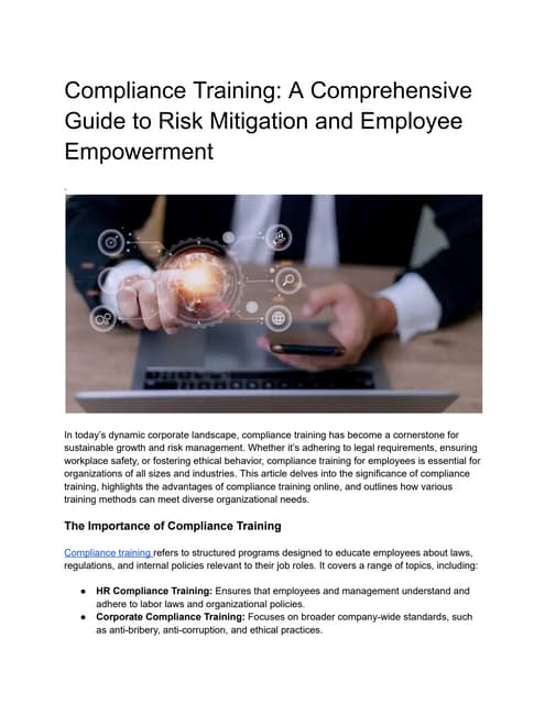 What are the Types of Compliance Training?- By PrepAI | PPT