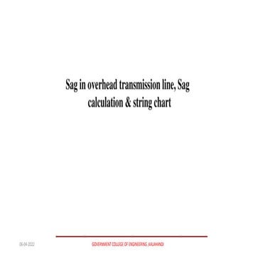 Sag in transmission line | PPT