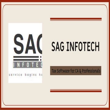 SAG Infotech Heling CA Taxation Software Companies | PDF