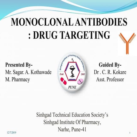 Monoclonal antibody as targeting drug delivery system | PPTX