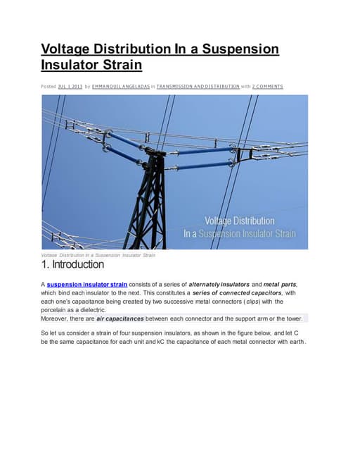 Sag in overhead transmission line, sag calculation & string chart | PPT