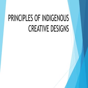 Principles of indigenous creative design | PPTX