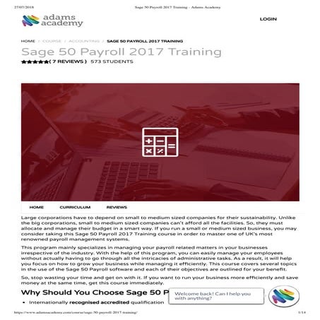 Sage 50 Payroll 2017 Training - Adams Academy | PDF