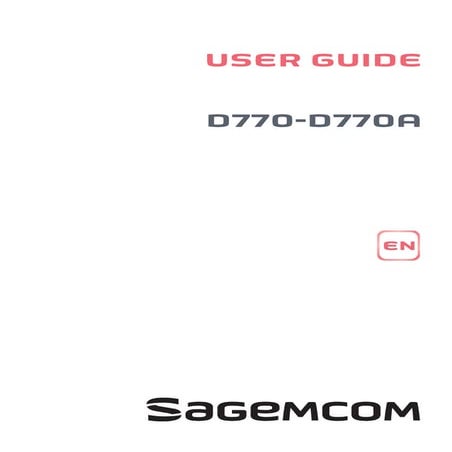 Sagemcom D770A Digital Cordless Phone User Guide | PDF