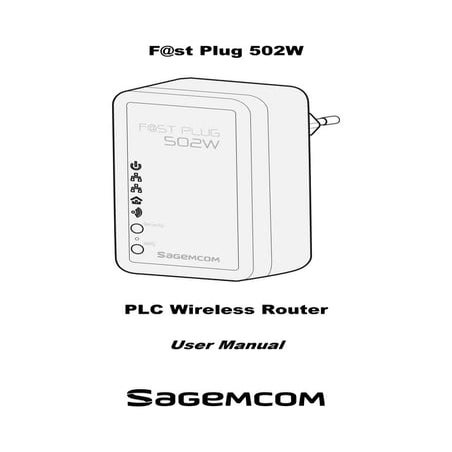 Sagemcom F@ST Plug 502W Powerline Wi-Fi Extender User Guide | PDF ...