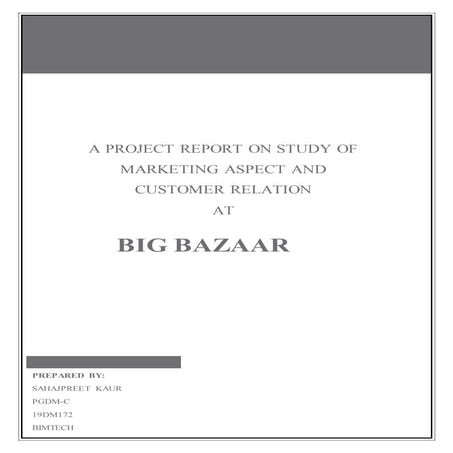 A detailed study and project report on Marketing and Customer Relation ...