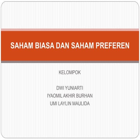 Saham Biasa & Preferen | PPTX
