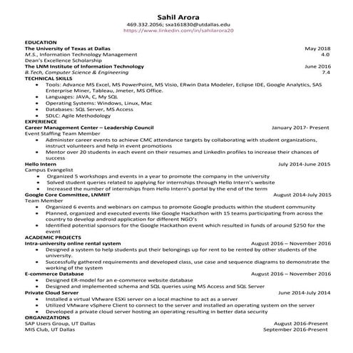 Sahil resume | PDF