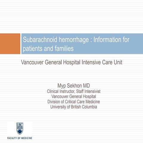 Sah info for patient's families | PPTX
