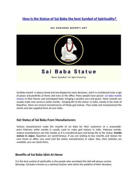 5 Tips for Placing Sai Baba Marble Statue in Your Home.pptx