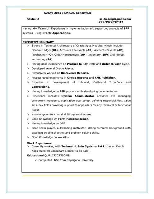 Oracle Apps Technical Consultant | PDF