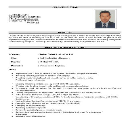 Saif cv(1) | DOC | Civil Engineering Industry | Industries
