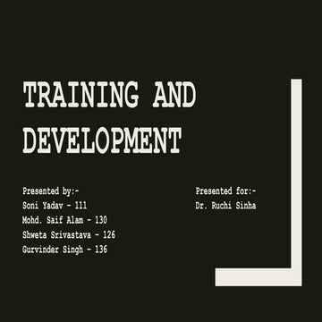 Training and Development | PPTX