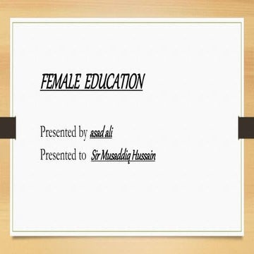 female education | PPT