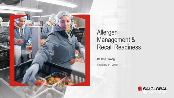 The Pillars of Allergen Recall Prevention | PPT