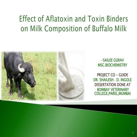 Effect of aflatoxin and toxin binders on milk composition of buffalo | PPTX
