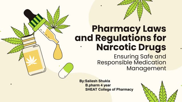NARCOTICS- POLICY AND PROCEDURES FOR ITS USE | PPTX