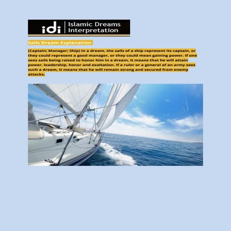 Sails Meaning - Islamic Dream Explanation | PDF