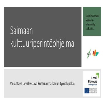 Saimaan kulttuuriperintöohjelma | PPTX